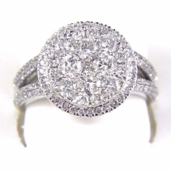 Jewelry | Round Diamond Bridge Engagement Ring 14k Wg 175ct | Poshmark